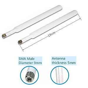 Yoidesu 2PCS Router Antenna,2X 5dBi 4G LTE Antenna, Gain Antenna with SMA Connector, Antenna, Antenna for Huawei B310/B593/B315s/E5186s CPE Router
