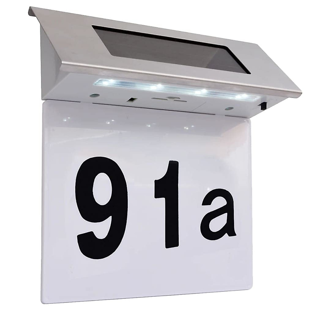 KTHLBRH (Fast Shipments) luminated Address Number Sign Solar House Number Light Waterproof Outdoor Light Up for Home Garden Yard Street Solar LED House Number Light Stainless Steel