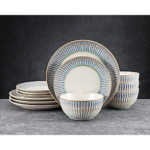Pfaltzgraff Hensley Blue 12 Piece Dinnerware Set, Service For 4