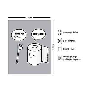 Bathroom Typography Art Print Wall Art Poster - Chic Modern Home Decor for Bath - Makes a Great Gag Gift or Funny Housewarming Gift - 8x10 Photo- Unframed