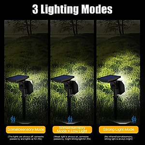 JiocoVino Solar Spot Lights Outdoor IP65, Smart Sensor & 3 Lighting Modes - 88LED Solar Spot Lights Outdoor Apply to Wall Lights for Garden Pathway, Solar Powered Landscape Lights, 2 Pack (Cool White)