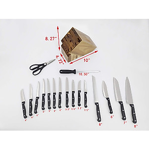 17-Piece Kitchen Cutlery Block Set Stainless Steel Chef Wood Professional 15276-NF