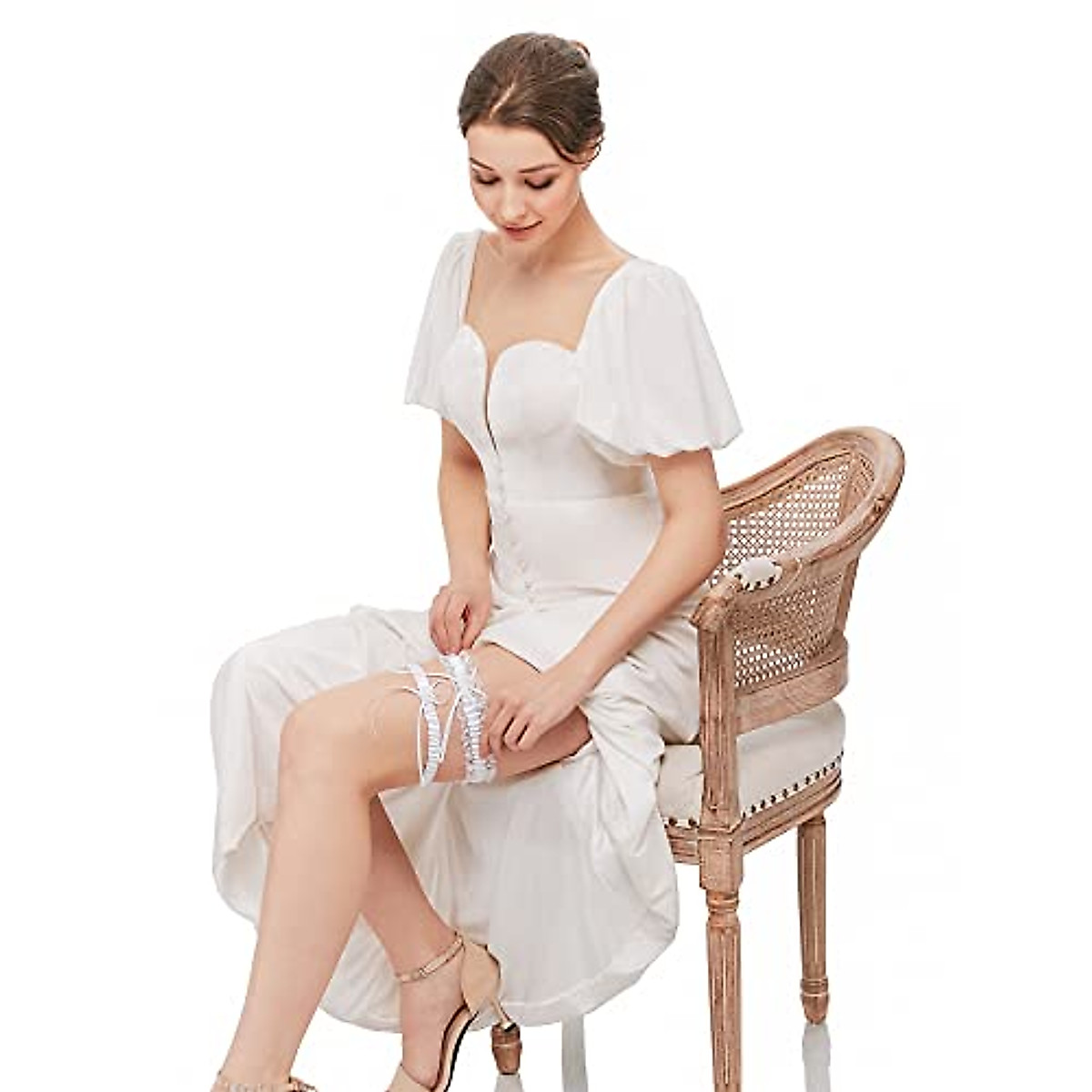 Wedding Bridal Legs Garter Set Toss Garters Keepsake Garter Lace Belt White