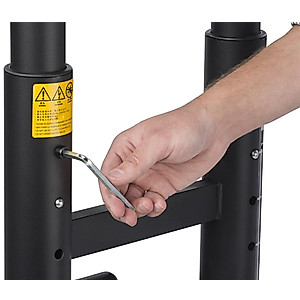 Displays2go Commercial Flat Screen TV Holder, Locking Wheels, Media Shelf, Aluminum Construction – Black (EM6580BK)