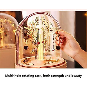 Jewelry Box Jewelry Boxes Jewelry Box Rotating Jewelry Boxes Multifunctional Necklace Hangers ABS Dust Cover Organizer Box Large Capacity Exquisite Storage Boxes jewellery case Jewelry Organizer