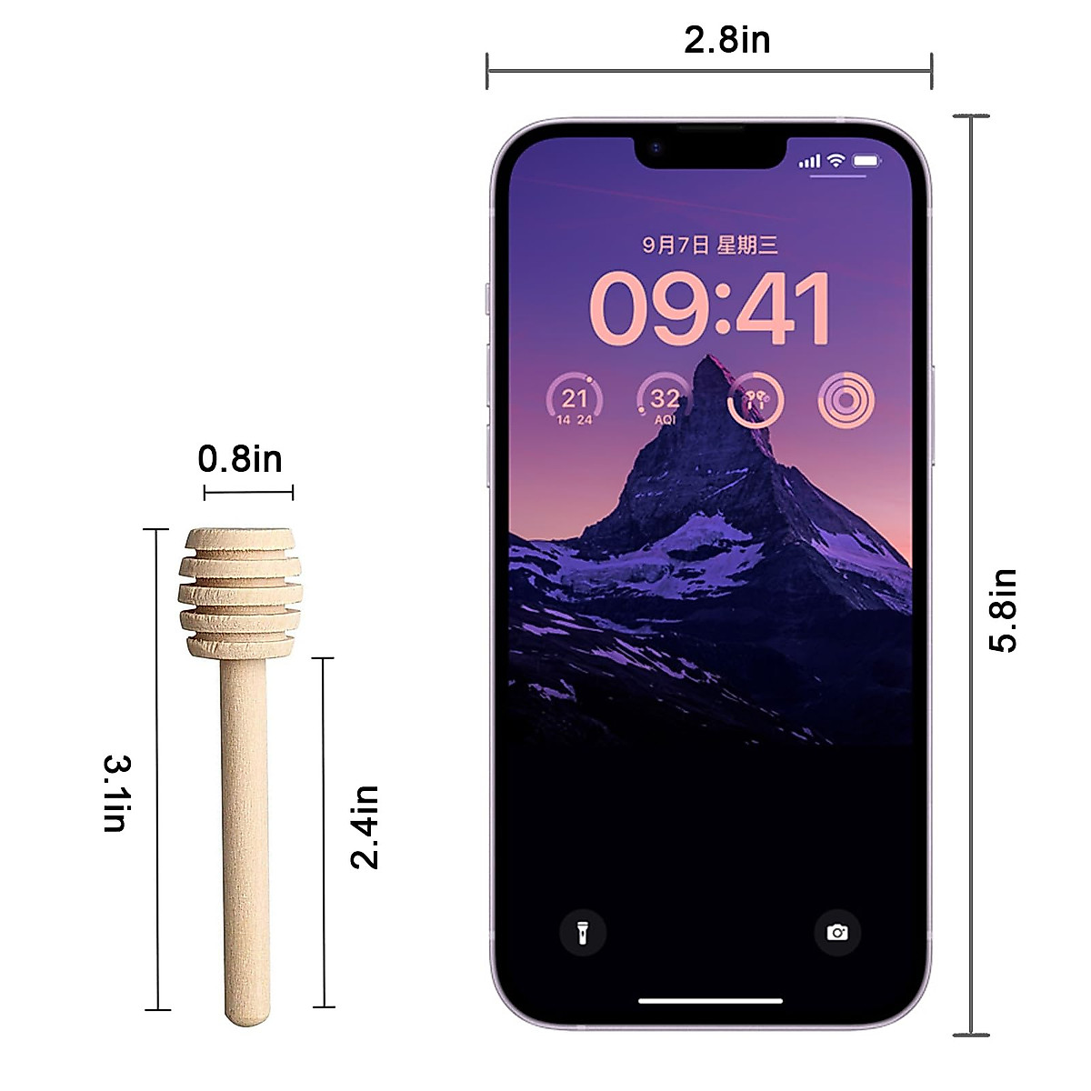 HANSGO 20PCS Honeycomb Sticks, 3 Inch Wooden Honey Dipper Mini Honey Dipper Sticks Honey Wand for Honey Jar Dispense Drizzle Honey Wedding Party Favors