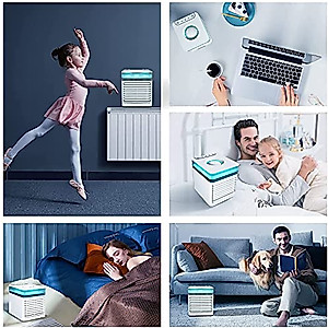 Mini Portable Air Conditioner, Easy to Use Cold Air Fan with Water, Personal Cooling Device Mini Portable Air Conditioner - for Room, Office, Kitchen, Car, Home