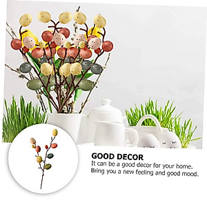 Abaodam 2pcs 5 Egg Decoration DIY Easter Eggs Floral Branches for Easter pots for Indoor Plants Easter Egg Twigs Easter Tree Branches Easter Eggs Decor Easter stem Foam Suite Household