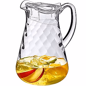 Amazing Abby - Droply Whirly - Acrylic Pitcher (64 oz), Clear Plastic Water Pitcher with Lid, Fridge Jug, BPA-Free, Shatter-Proof, Great for Iced Tea, Sangria, Lemonade, Juice, Milk, and More