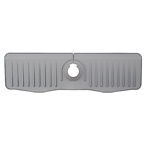 GIFZES Efficient Water Drainage Sink Splash Guard Kitchen Durable Silicone Faucet Drain Pad for Clean Organized Easy Grey L
