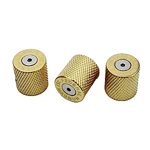 Guyker Guitar Knobs with 6mm Dia. Shaft Pots - Brass Bullet Case Style Tone and Volume Control Potentiometer Knob Replacement for Precision Electric Guitar or Bass (3 Piece, Golden)