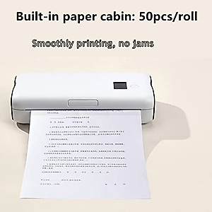 Mini Thermal Printer, 2600mAh Large Capacity Battery A4 4.0 Portable Thermal Office Printer (US Plug)