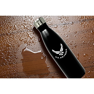 US Air Force 17oz Double Wall Vacuum Insulated Stainless Steel Airman Water Bottle - Perfect for USAF PT and Outdoor Sports