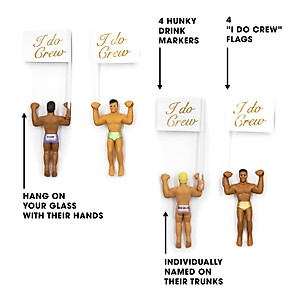 Drinking Buddies Bride Squad, Bachelorette Drink Markers, Party Accessories, Girls Night, Hunky Wine Charmers