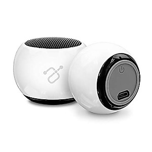 Aluratek BUMP Bluetooth Portable Wireless Indoor & Outdoor Mini Speaker with Built-in Mic (APS02F) White