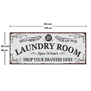 Kuilepa Farmhouse Laundry Room Area Rugs 20"X59" Non Slip Waterproof Laundry Floor Mat Durable Entrance Rug Area Rug for Kitchen Floor Laundry Room Bathroom Hallway Entryway Area Rugs (20"X59")