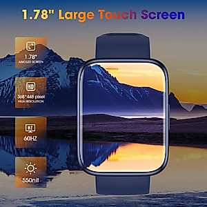 LIVIKEY Smart Watch, Fitness Tracker Watch with Heart Rate Monitor, Sleep Tracker, 45mm Fitness Watch IP68 Waterproof Smartwatch for Women Men Step Counter Pedometer for iOS and Android Phones