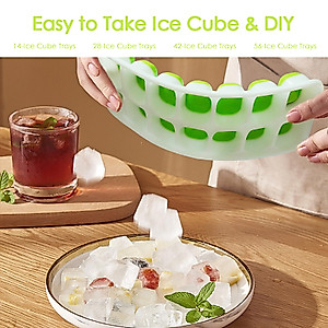 LEUCATH Ice Cube Trays 4 Pack, 56 pcs Ice Cube with Leak-Resistant Removable Lid, BPA Free, for Freezer, Stackable Ice Trays with Covers for Cocktail, Whiskey, Coffee, Fruit Drinks, Baby Food