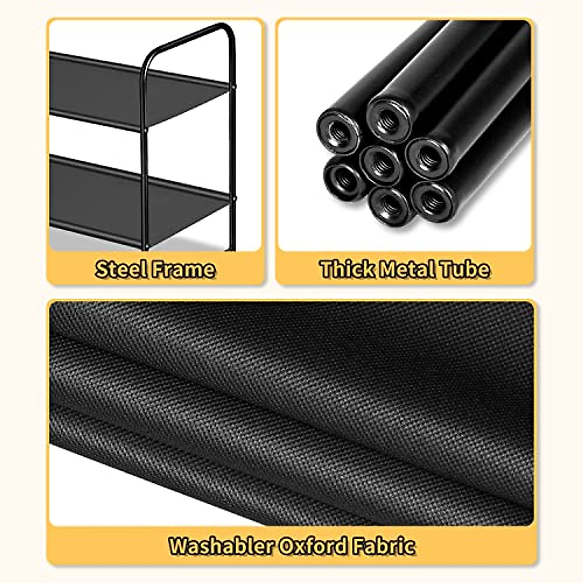 SLEEPING LAMB Long 2-Tier Shoe organizer for Closet and 6 Shelves Jumbo Hanging Closet Organizer and Storage