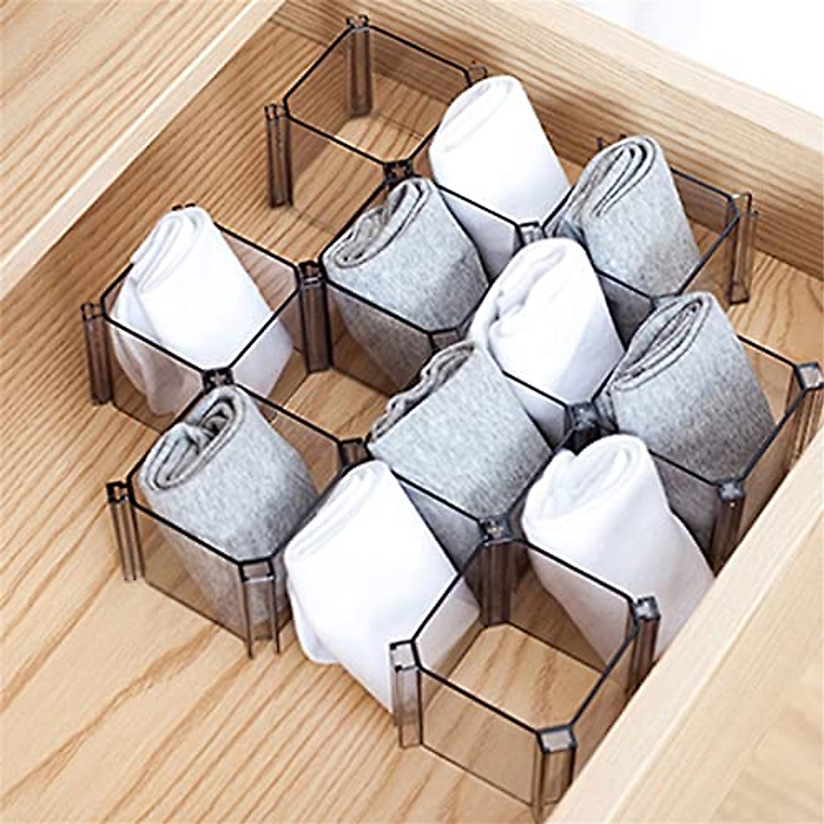TJLSS DIY Drawer Divider Household Honeycomb Storage Organizer Partition Board for Socks Underwear Grid Drawer Compartment