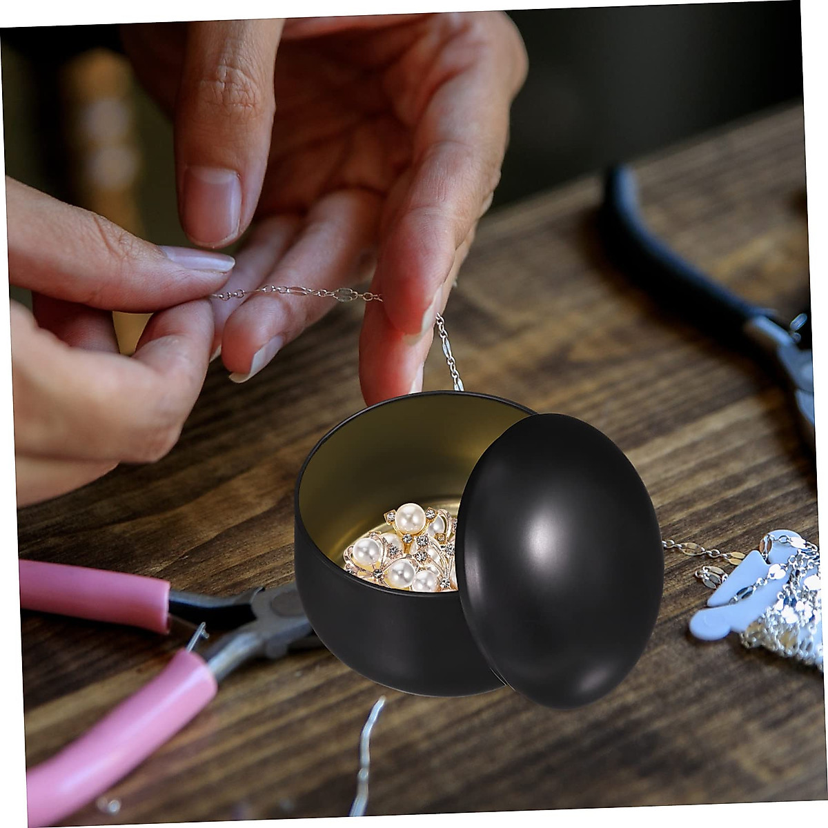 Anneome 12pcs Empty Candle Tins Belly Candle Tins Lids Metal Candle Jar DIY Scented Candle Tins Aromatherapy Candle Small Tins Black Leak-Proof Design