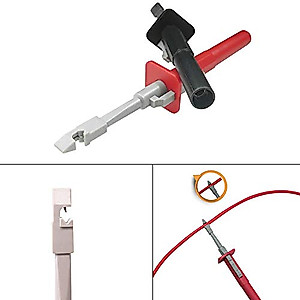 Ximimark 2Pcs Nickel Plated Safety Test Clip Insulation Piercing Probes for Car Circuit Detection Black&Red