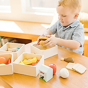 Melissa & Doug Food Groups - 21 Wooden Pieces and 4 Crates, Multi - Play Food Sets For Kids Kitchen, Pretend Food, Toy Food For Toddlers And Kids Ages 3+