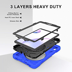 CCMAO Galaxy Tab A 8.4’’ Case 2020, SM-T307 Case, [Hand Strap] 360 Degree Rotating Kickstand Full-Body Impact Resistant Cover for Samsung Galaxy Tab A 8.4-inch SM-T307 (Blue)