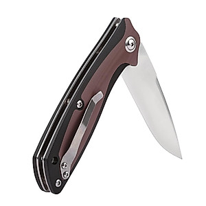 Cool Hand EDC Folding Knife with Clip, 4.6" Closed Ball Bearing Flipper Pocket Knives with Liner Lock, D2 Blade with Two-tone Micarta Handle