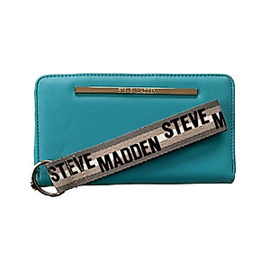 Steve Madden BZIP-WEB Wallet Wristlet (TEAL)