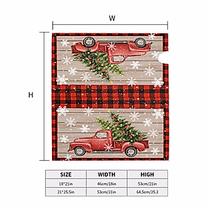 Christmas Mailbox Covers Magnetic Standard Size 18x21 Winter Green Xmas Car Truck Tree Snowflakes Red Plaid Print Decorative Mailbox Wrap Cover Holiday Decorations Outdoor Home Patio Garden Decor