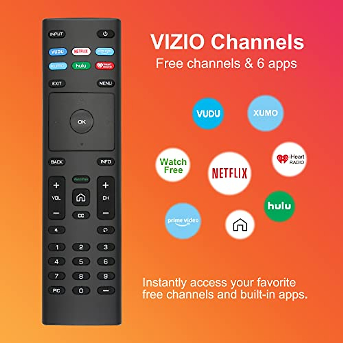 【Pack of 2】 Universal Remote for Vizio Smart TV, 2 Piece Replacement for Vizio-Smart-TV-Remote, XRT136