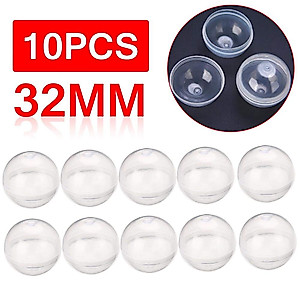 Zonster 10pcs Clear Plastic Balls Empty Round Clear Capsules for Toy Gumball Machines Small Containers Surprise