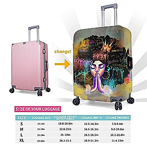 ZgaidIta Black Girl Luggage Coves for Suitcase Washable Suitcase Protector Anti-scratch Suitcase cover L(27-30 inch luggage)