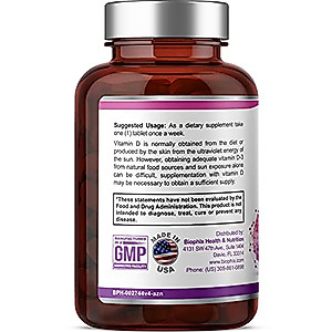 Vitamin D-3 50000 IU 60 Tablets - High-Potency Supports Strong Bones Immune Health and K2