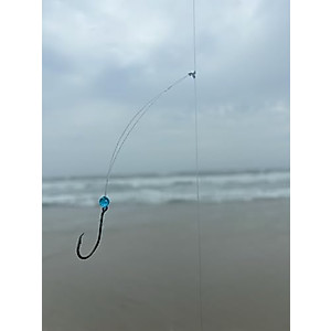 3 Pack '2/0' Bead Rig Surf Fishing Hi-Lo Double Drop Hand-Tied 30LB Mono (Ocean Blue)