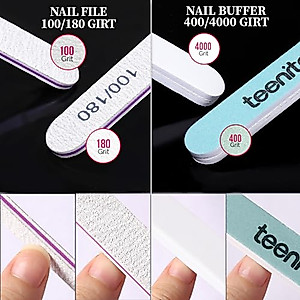 Teenitor 600pcs Clear Coffin Nail Tips, Acrylic Nail Kit, Clear Press On Nails, Long Fake Nails Coffin Nail Tips Full Cover, Acrylic Nail Clipper Nail Stand for False Nails