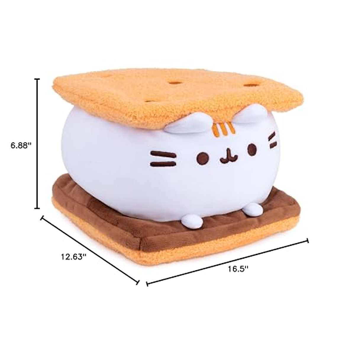 GUND Pusheen S’Mores Squisheen Plush, Stuffed Animal for Ages 8 and Up, Brown/White, 12”