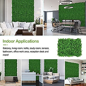 Baoz 12 PCS Artificial Grass Wall Panel 24"x16" Boxwood Hedges Wall Panels 32 Sq.ft Faux Greenery Plant Wall Backdrop Garden Greenery Privacy Fence Screen for Outdoor Indoor Backyard Wedding Decor