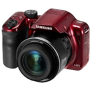 Samsung WB1100F 16.2MP CCD Smart WiFi & NFC Digital Camera with 35x Optical Zoom, 3.0" LCD and 720p HD Video (Red)