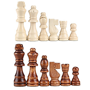 YB-OSANA 62 Pieces Wooden Checker Pieces & Chess Pieces 2 in 1 Chess Game Set Board Games Accessories Classic Wooden Chess Game Set in 2 Styles and 2 Colors