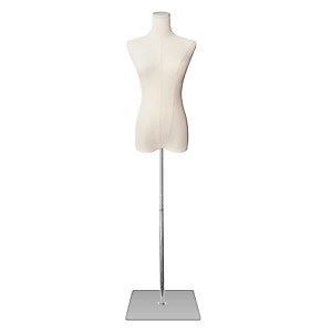 SHAREWIN Female Mannequin Torso Women Dress Forms for Sewing Manicanequin Body High Stability Gold Metal Stand for Clothing Dress Jewelry Display Adjustable Height 50”-70” Thin Body