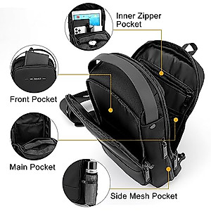 FASNAHOK Sling Bag Crossbody Backpack for Men Women Multipurpose Shoulder Chest Casual Daypack for Travel Hiking Cycling