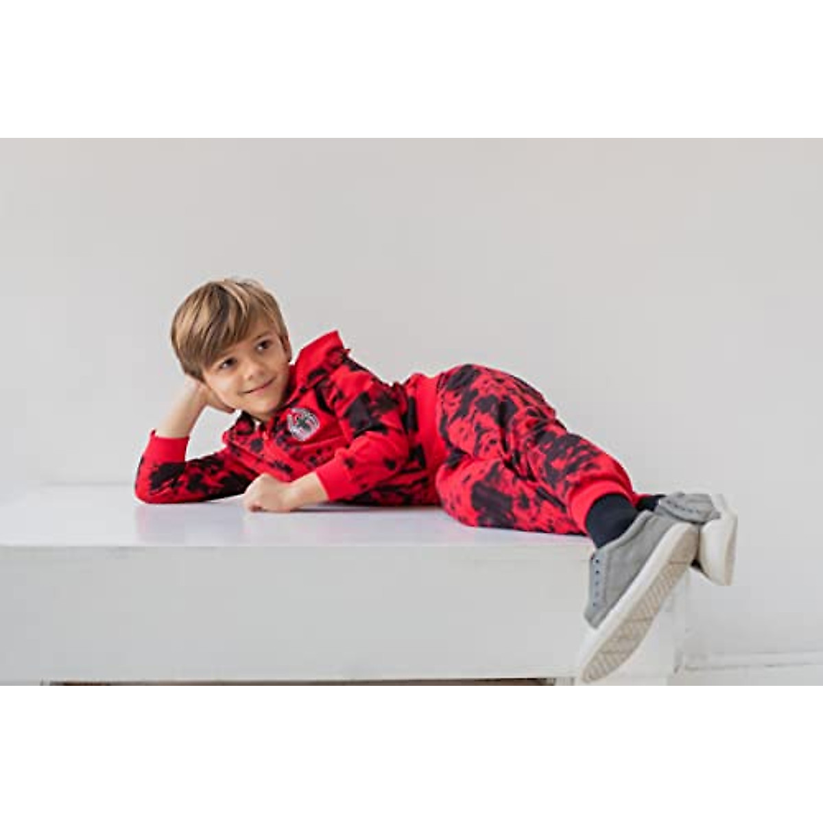 Marvel Spider-Man Infant Baby Boys French Terry Zip Up Hoodie Graphic T-Shirt Pants Tie Dye Spiderman Red 24 Months