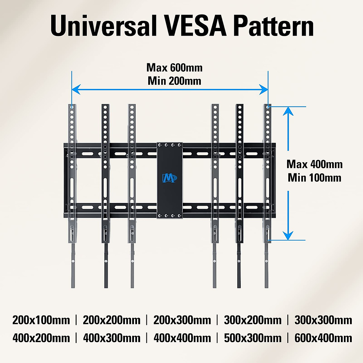 Mounting Dream TV Mount for Most 37-70 Inch TV, Universal Tilt TV Wall Mount Fit 16", 18", 24" Stud with Loading Capacity 132lbs, Max Vesa 600 x 400mm, Low Profile Flat Wall Mount Bracket