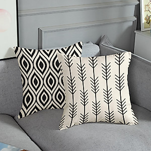 Sanwarm Throw Pillow Covers Home Decor Set of 4 Camouflage Dot Abstract Paint Black Pillow Cases Decorative 18 x 18 Inches Outdoor Cushion Couch Sofa Pillowcases