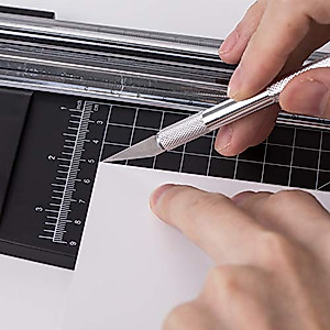 SAVITA Hobby Knife Set Solid Metal Pen Knife Small Carving Craft Utility Knife Kit for DIY Art Work Cutting Tool Including 2-Pack Handles and 40-Pack Spare Replacement Blades