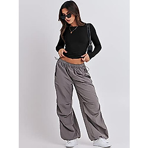 ANRABESS Women Long Sleeve Crop Top Basic Tees Tight Fitting T-Shirt Trendy 2023 Fall Shirts Undershirts Sexy Casual Going Out Cropped Tops 1029heise-S Black