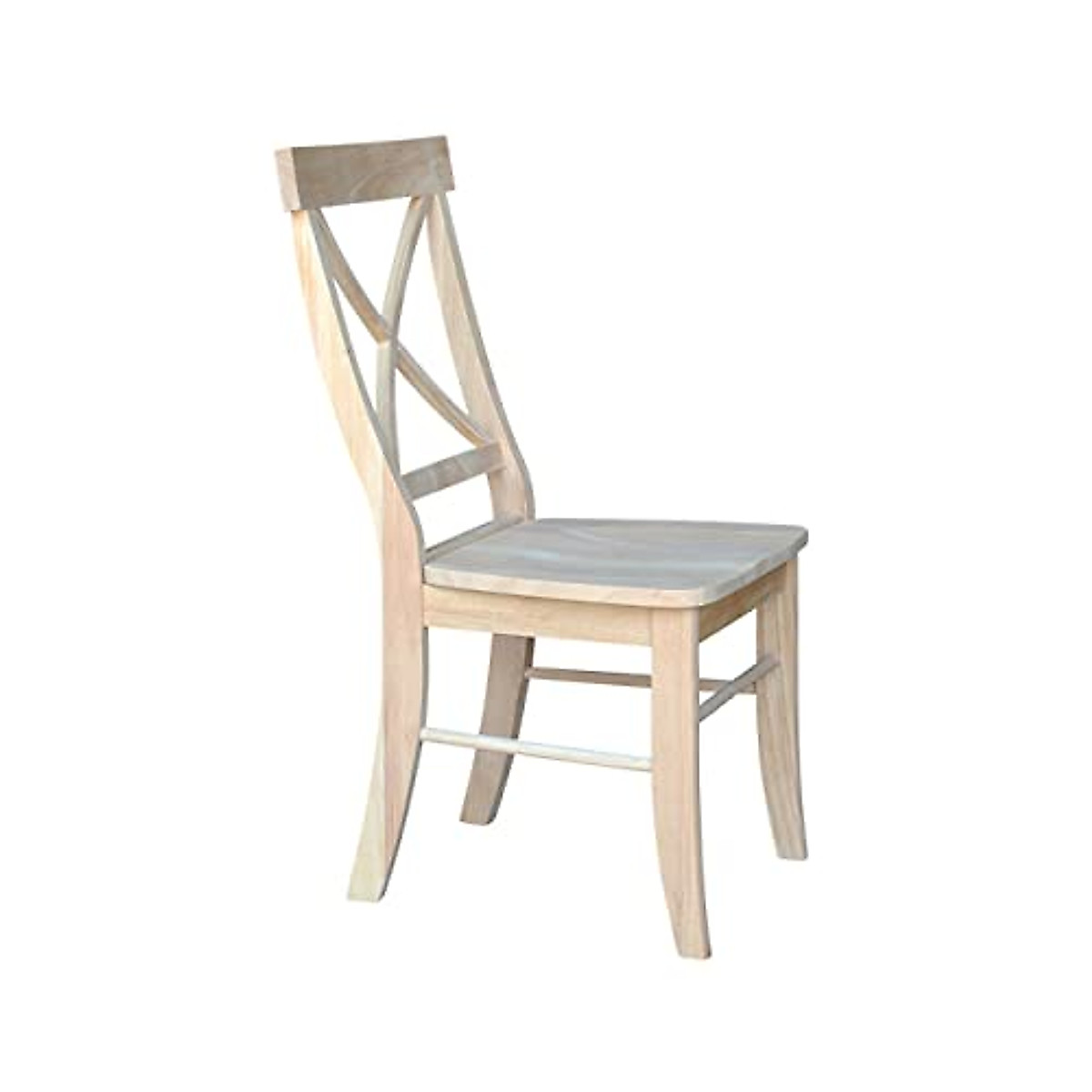 International Concepts Pair of X-Back Dining Chairs, Unfinished Wood
