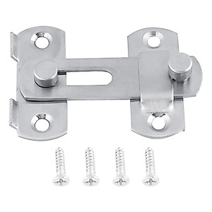 Stainless Steel Hasp Latch Lock Sliding Door Lock Fitting Room Lock A Type Latch Sliding Door for Window Cabinet Fitting Room Accessorries 2.76x1.97inch
